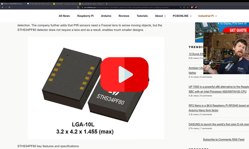 ST Micro Unveils the STMicro STHS34PF80: The Next-Gen IR Sensor